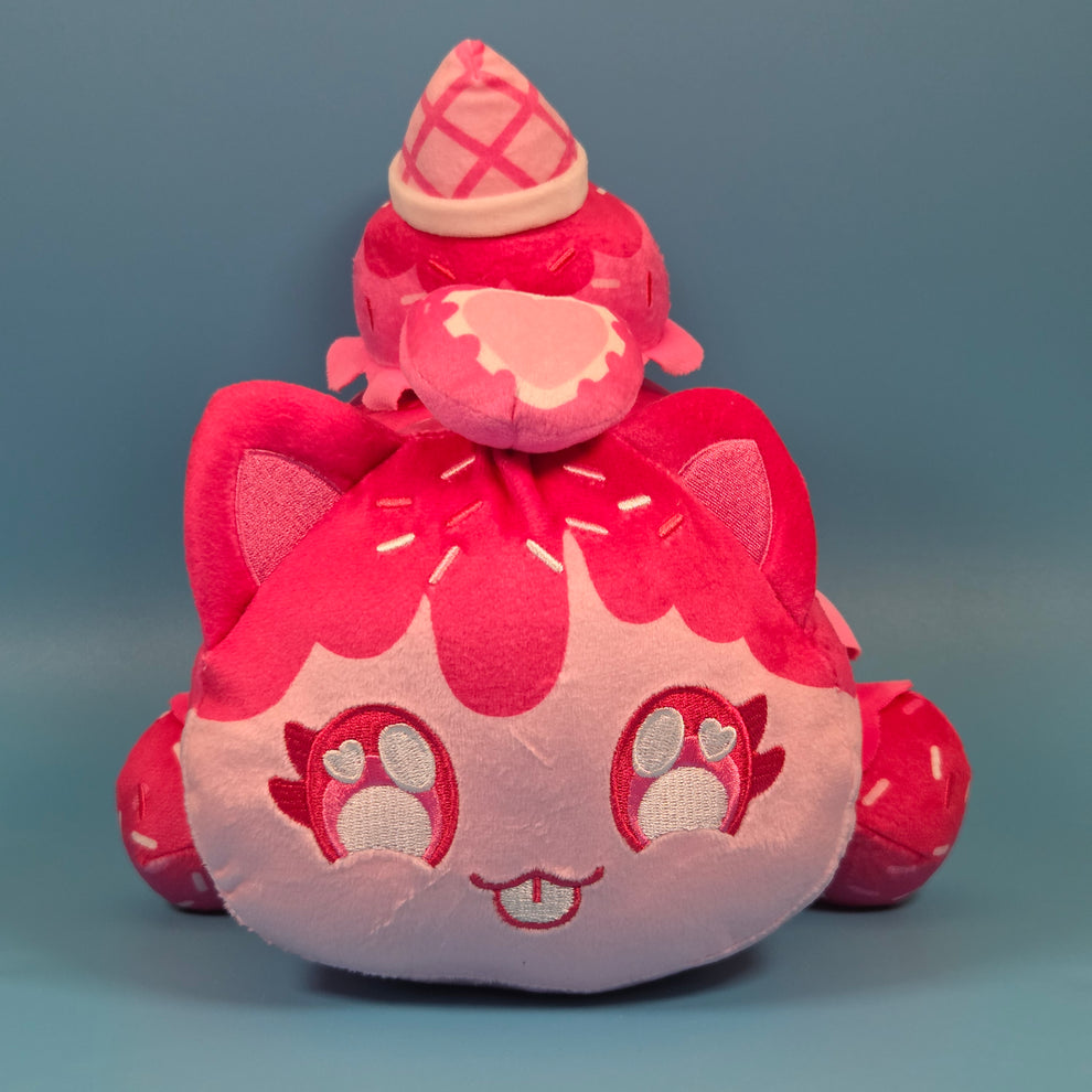 Aphmau MeeMeows Ice Cream 11" Plush - Strawberry Cat – Mini Mysterys
